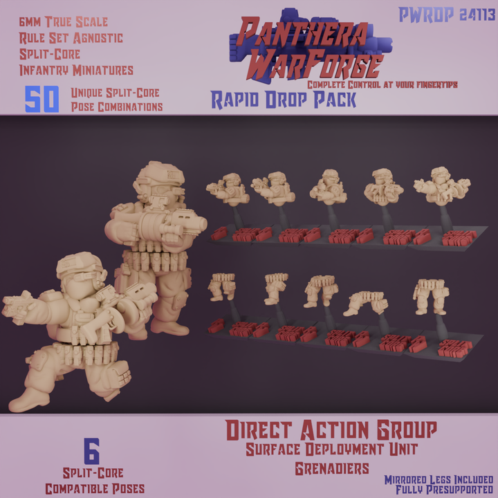 3D Printable DAG Ground Team SDU Grenadiers Rapid Drop Pack (6mm Real Scale) by Panthera WarForge